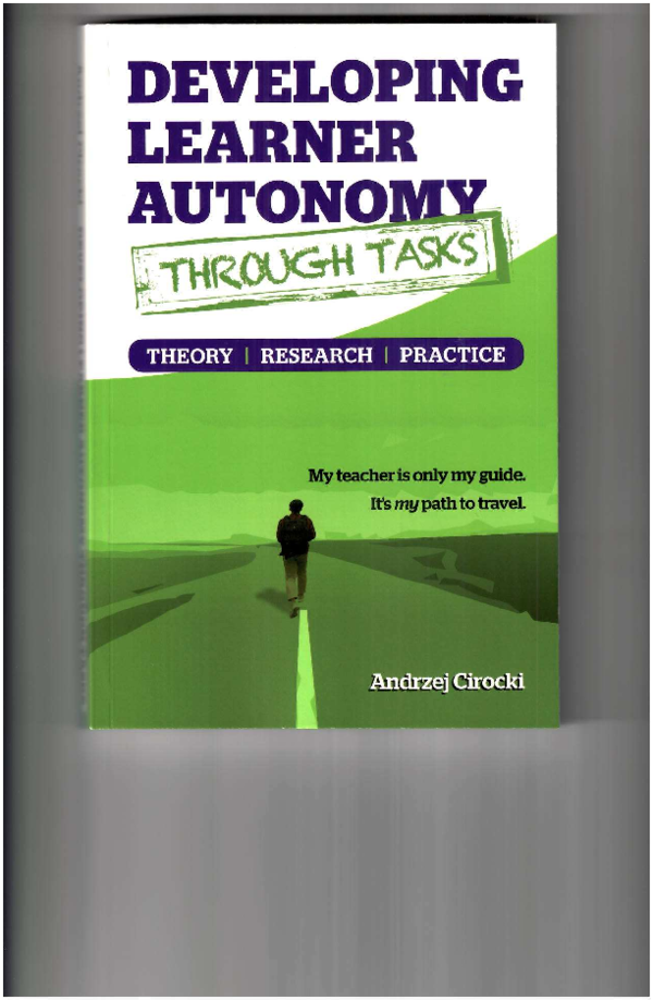 (PDF) Developing Learner Autonomy through Tasks. Theory, Research and Practice