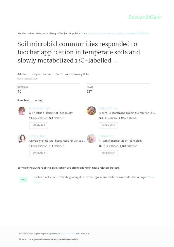 (PDF) Soil microbial communities responded to biochar application in ...