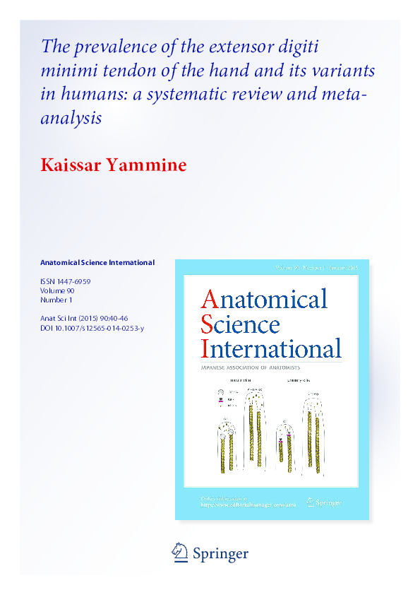 (PDF) The prevalence of the extensor digiti minimi tendon of the hand ...