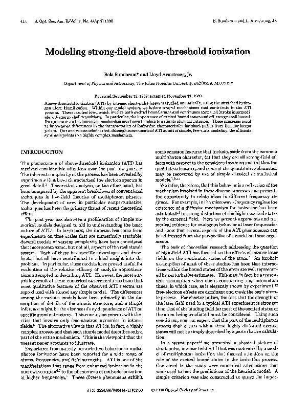 (PDF) Modeling strong-field above-threshold ionization