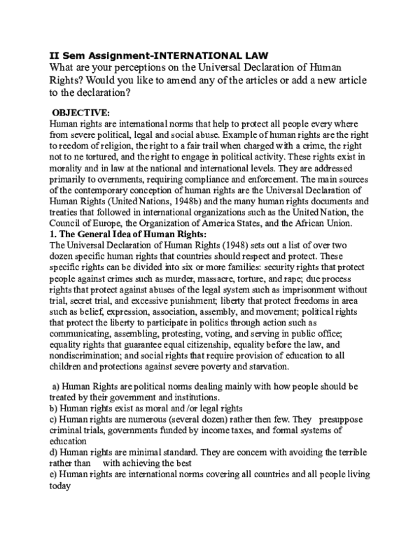 (DOC) II Sem Assignment-INTERNATIONAL LAW