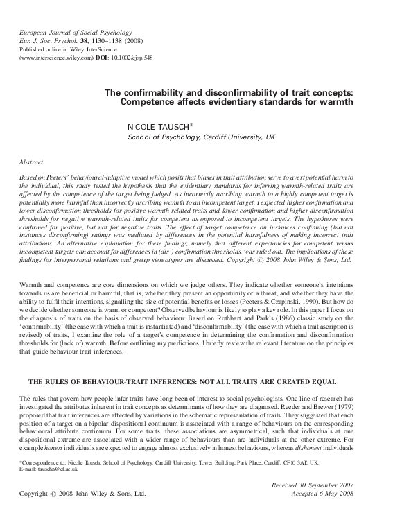 (PDF) The confirmability and disconfirmability of trait concepts ...