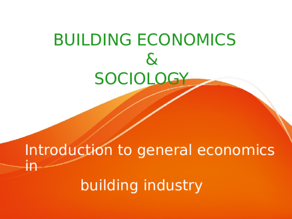 (PPT) Building Economics