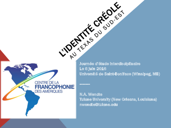 (PDF) L'identité créole au Texas du Sud-Est