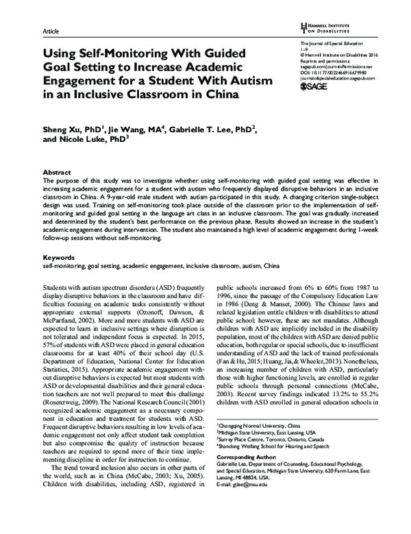 (PDF) Using Self-Monitoring with Guided Goal Setting to Increase ...