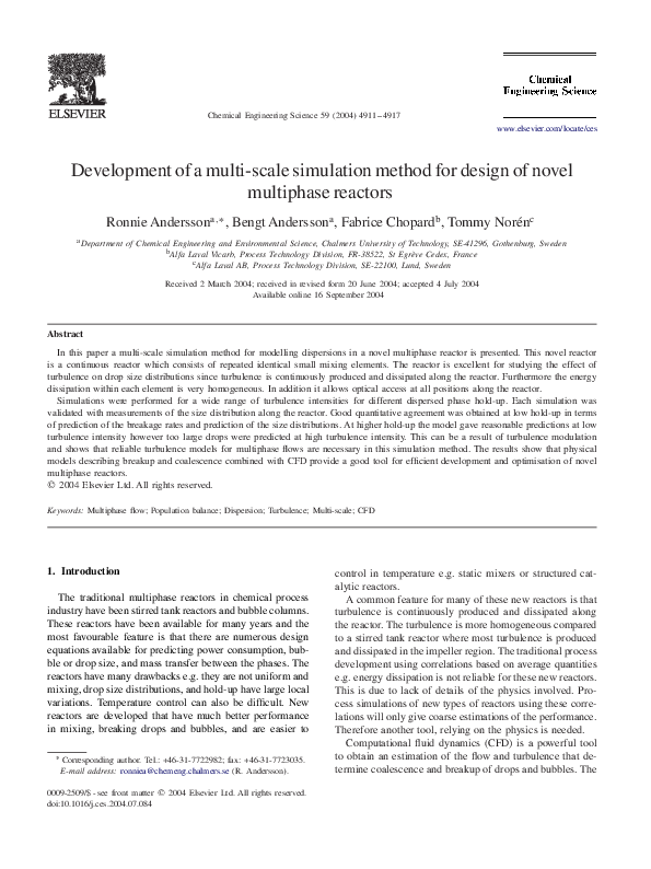 (PDF) Development of a multi-scale simulation method for design of novel multiphase reactors