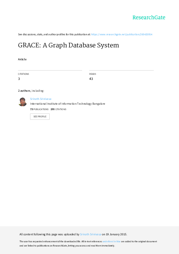 (PDF) GRACE: A Graph Database System