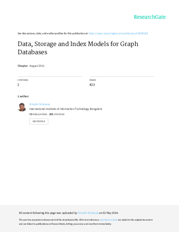 (PDF) Data, Storage and Index Models for Graph Databases