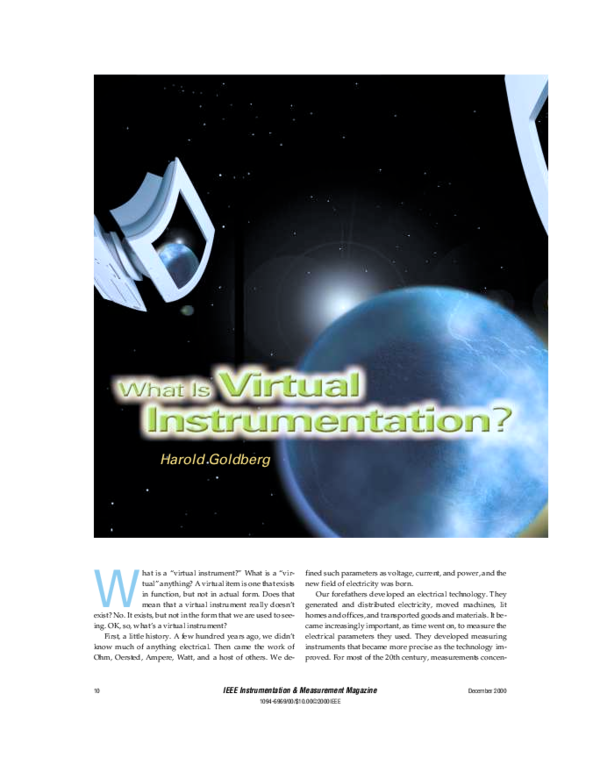 (PDF) What is virtual instrumentation?