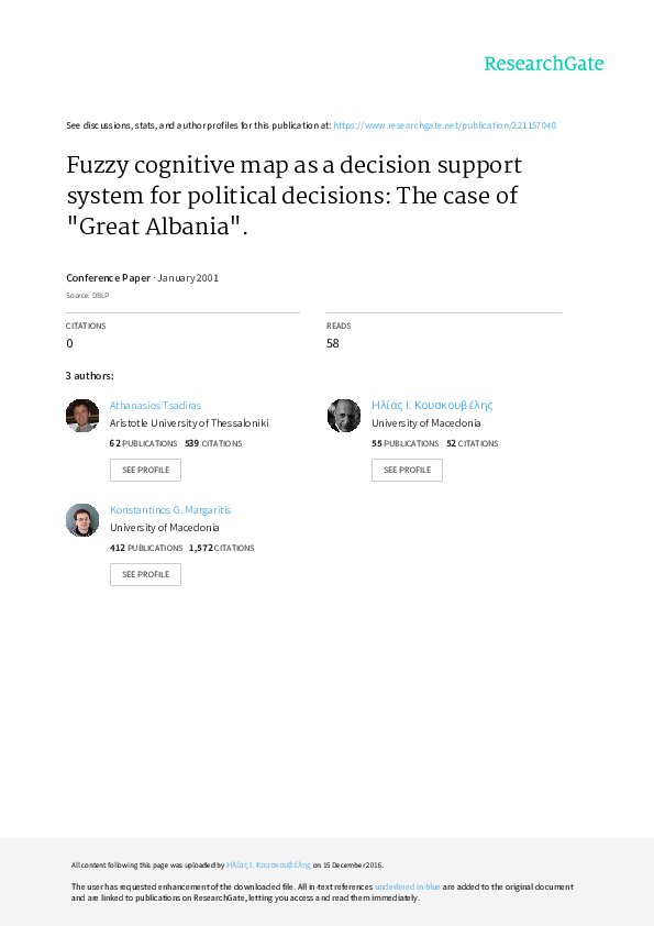 (PDF) Fuzzy cognitive map as a decision support system for political ...