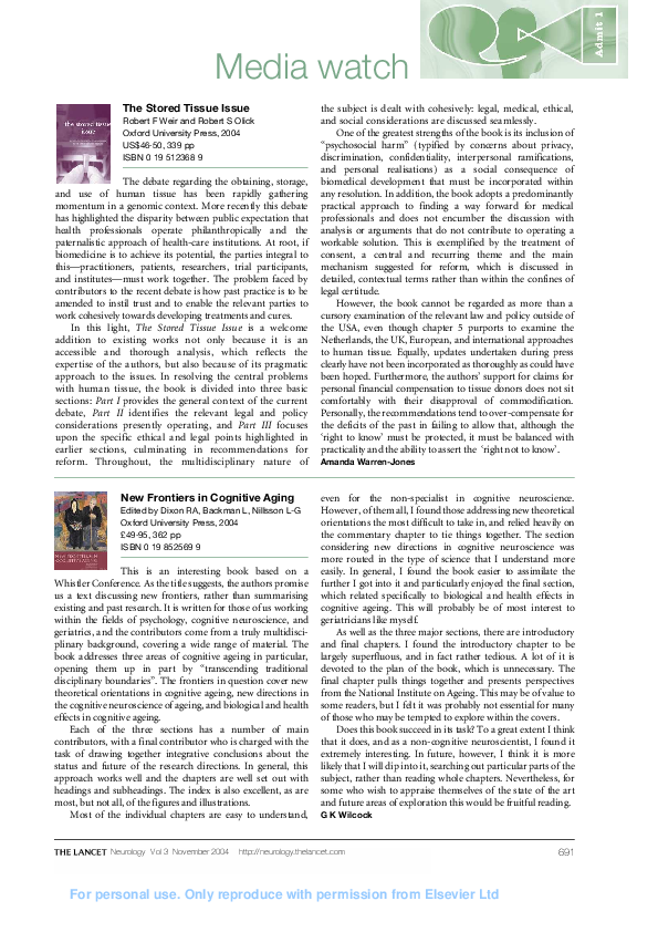 (PDF) The Stored Tissue Issue