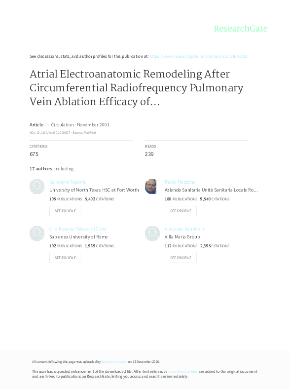 (PDF) Atrial fibrillation ablation procedure using electroanatomic reconstruction of the right ...
