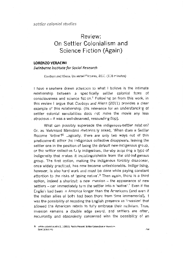 (PDF) On settler colonialism and science fiction again | Lorenzo ...