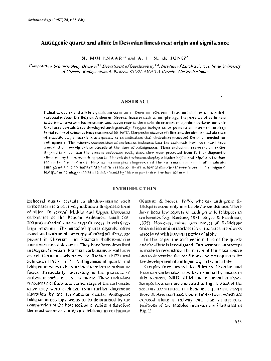 (PDF) Authigenic quartz and albite in Devonian limestones: origin and ...
