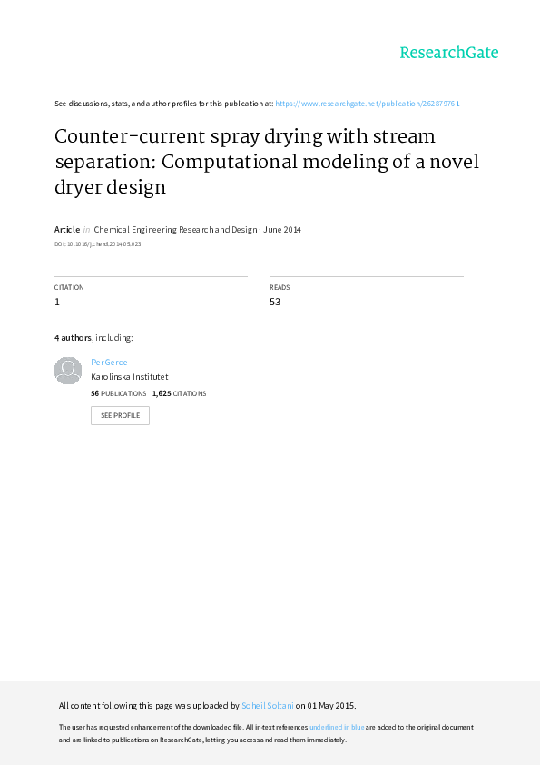 (PDF) Counter-current spray drying with stream separation ...
