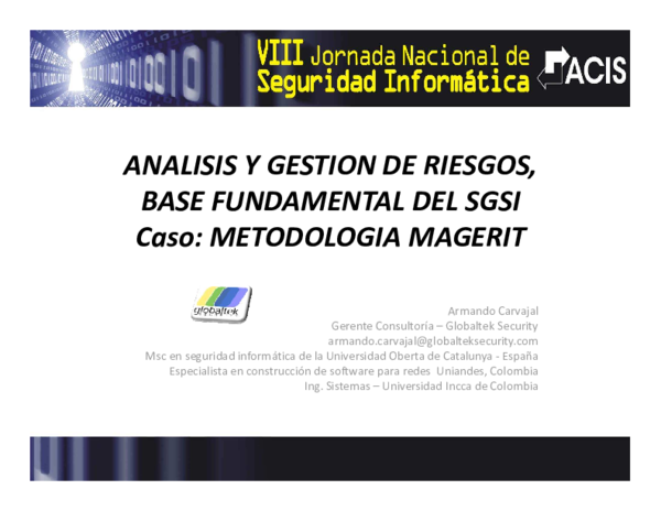 (PDF) ANALISIS Y GESTION DE RIESGOS ANALISIS Y GESTION DE RIESGOS, BASE FUNDAMENTAL DEL SGSI ...