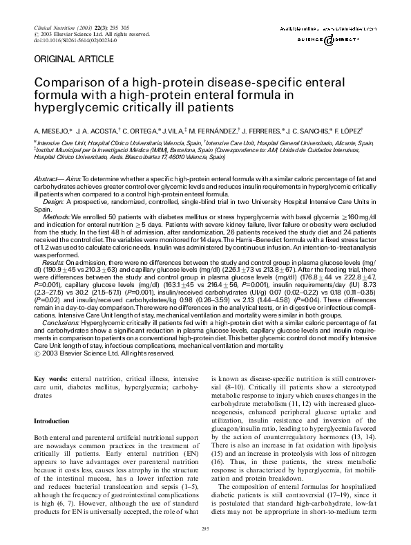 (PDF) The use of an enteral expert system in the prescription of enteral formulas in a ...