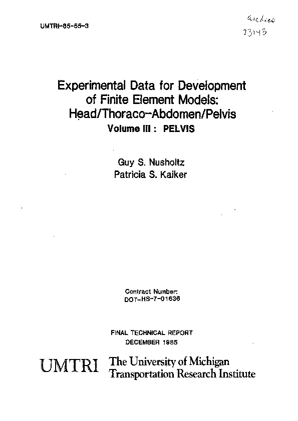 (PDF) Experimental data for development of finite element models: head/thoraco-abdomen/pelvis ...