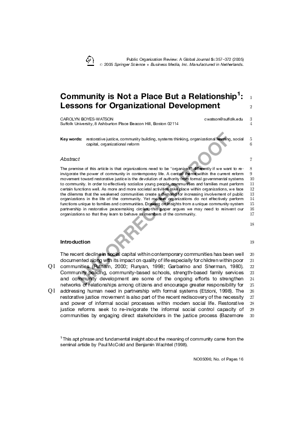 (PDF) Community is Not a Place But a Relationship 1 : 2 Lessons for ...