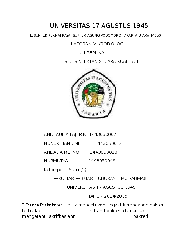 (DOC) Laporan Praktikum Mikrobiologi Uji Replika.docx (DOC) Laporan Praktikum Mikrobiologi Uji Replika.docx
