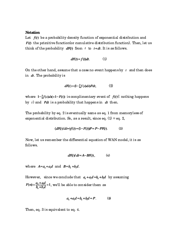 (PDF) Notation for "Stochastic Interpretation of WAM Model" | Euich ...