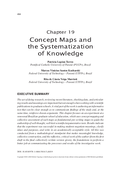 (PDF) Concept Maps and the Systematization of Knowledge