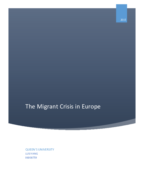 (PDF) The Migrant Crisis in Europe