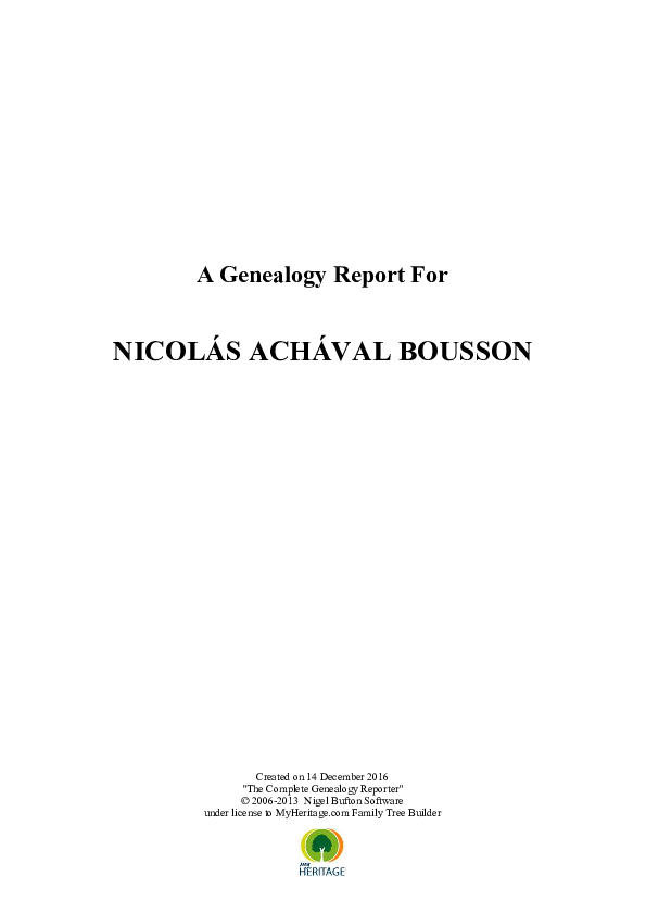 (PDF) Apuntes genealógicos de Nicolás Achával Bousson - Borrador de ...