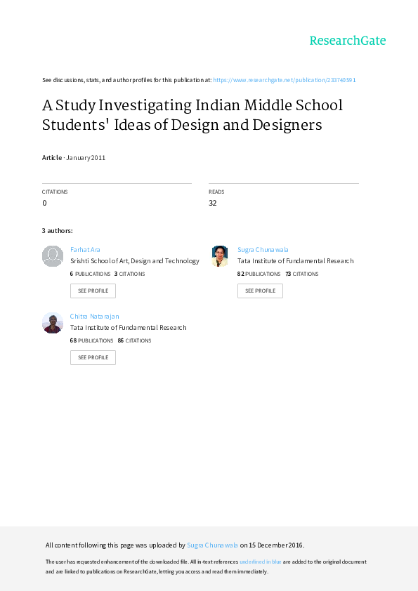 (PDF) A Study Investigating Indian Middle School Students