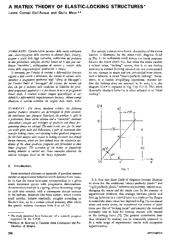 (PDF) A matrix theory of elastic-locking structures