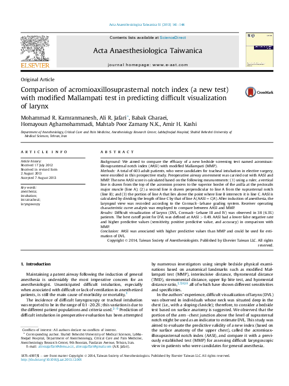 (PDF) Comparison of acromioaxillosuprasternal notch index (a new test ...
