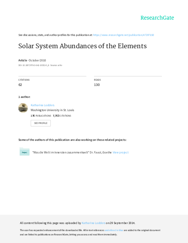 (PDF) Solar-system abundances of the elements