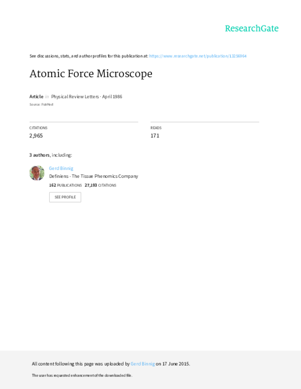 (PDF) Atomic Force Microscope