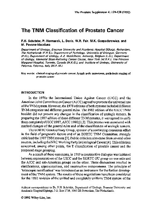 (PDF) The TNM classification of prostate cancer
