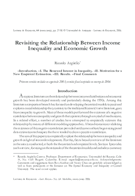(PDF) The Impact of Income Inequality on Economic Growth: Empirical Evidence from the ...