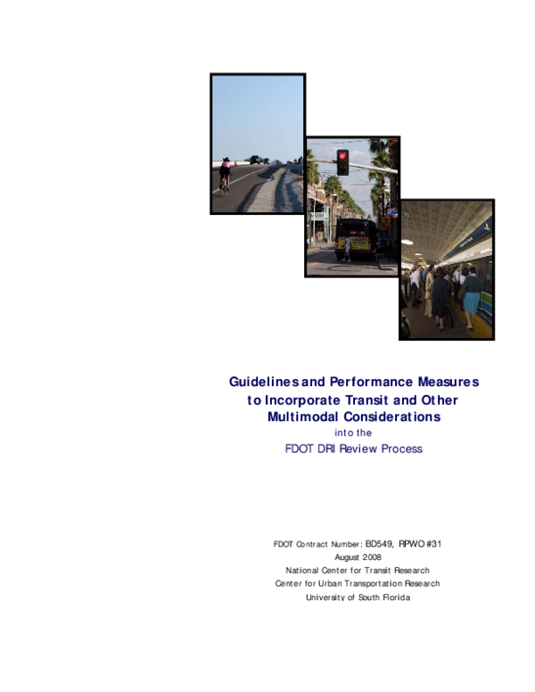 (PDF) Guidelines and Performance Measures to Incorporate Transit and ...