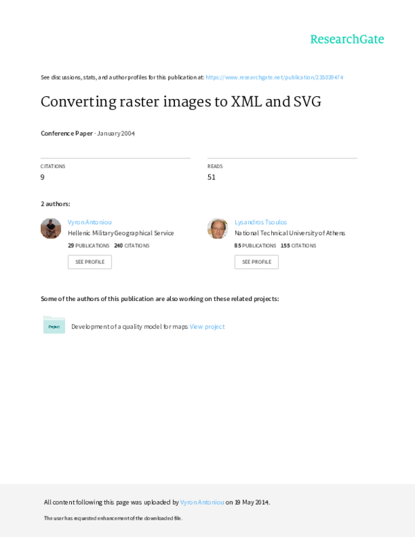 (PDF) Converting Raster Images to XML and SVG