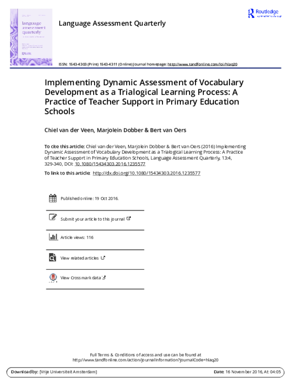(PDF) Implementing Dynamic Assessment of vocabulary development as a ...