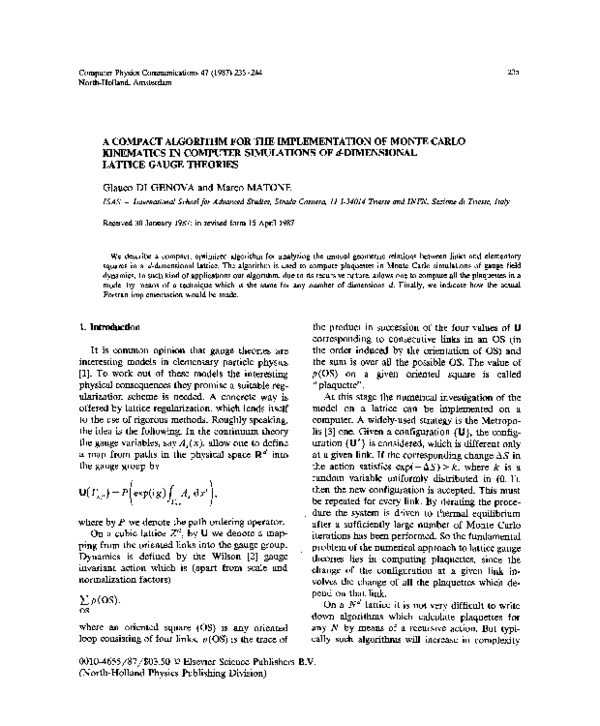 Pdf A Compact Algorithm For The Implementation Of Monte Carlo Kinematics In Computer