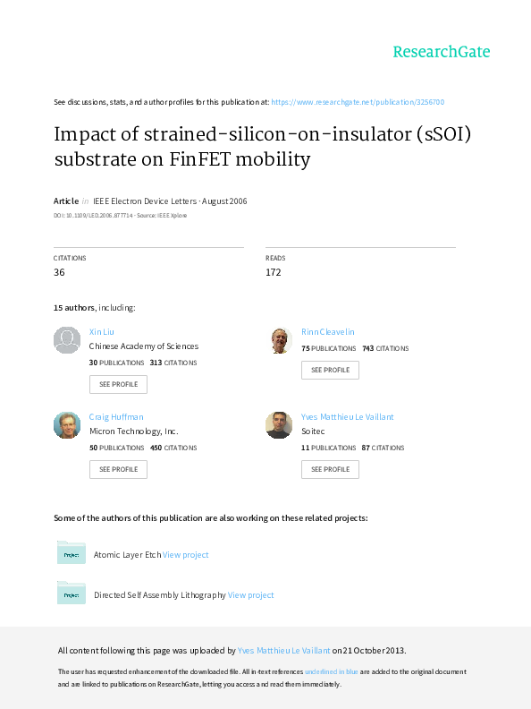 (PDF) Impact of strained-silicon-on-insulator (sSOI) substrate on ...
