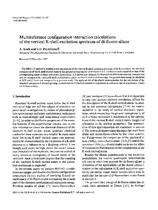 (PDF) Multireference configuration interaction calculation of the potential energy curves for O ...