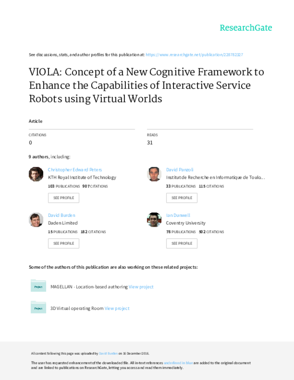 (PDF) VIOLA: Concept of a New Cognitive Framework to Enhance the Capabilities of Interactive ...