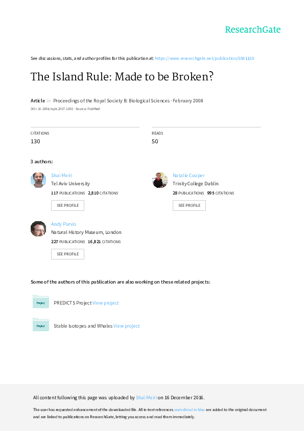 (PDF) The island rule: made to be broken?