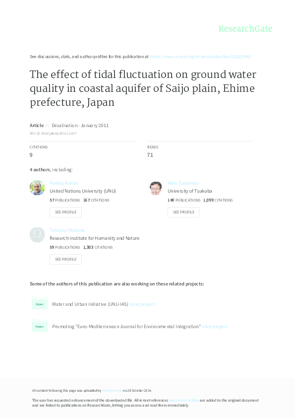 (PDF) The effect of tidal fluctuation on ground water quality in ...