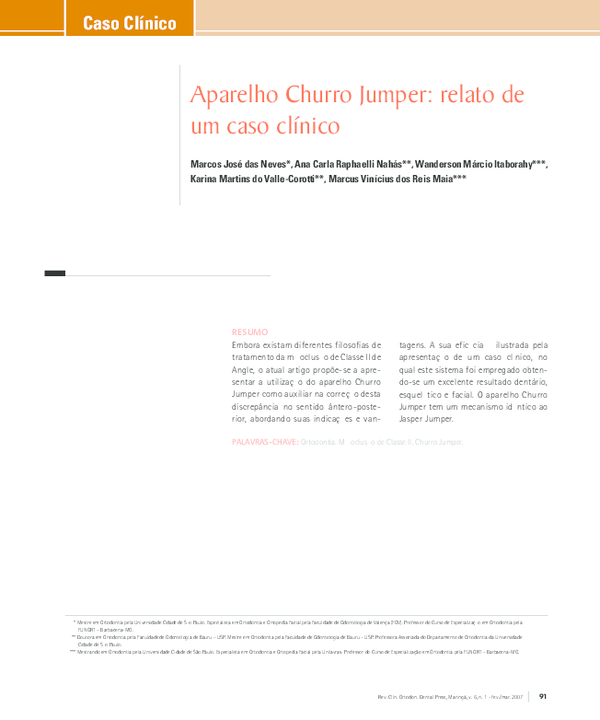 (PDF) Aparelho Churro Jumper: relato de um caso clínico