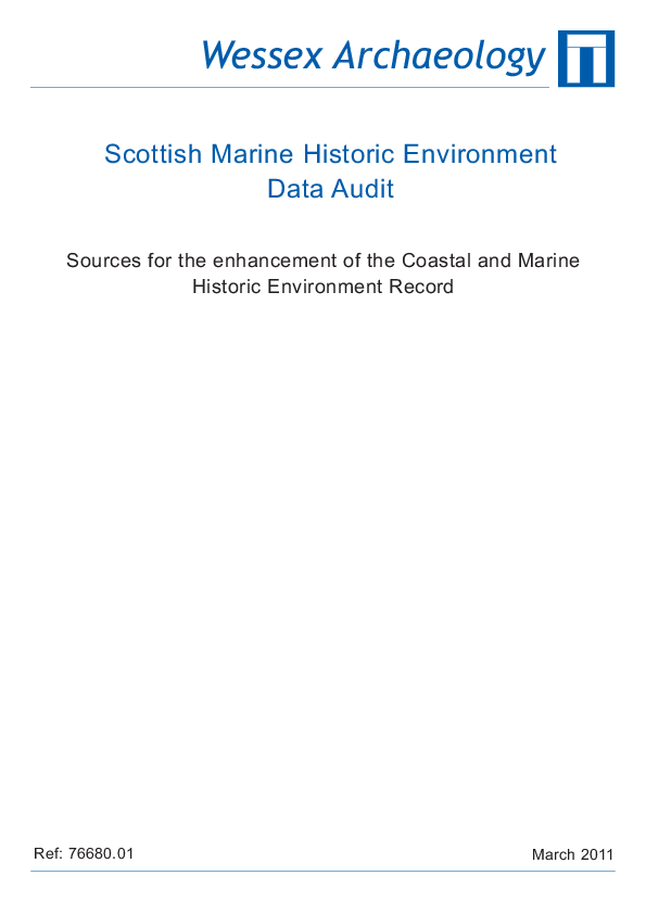 (PDF) Scottish Marine Historic Environment Data Audit Sources for the ...