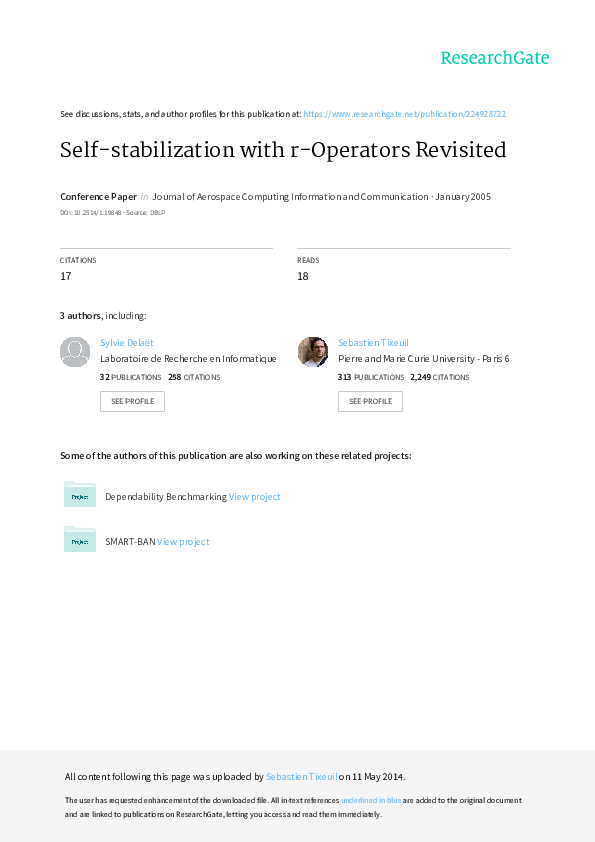 (PDF) Self-Stabilization with r-Operators revisited