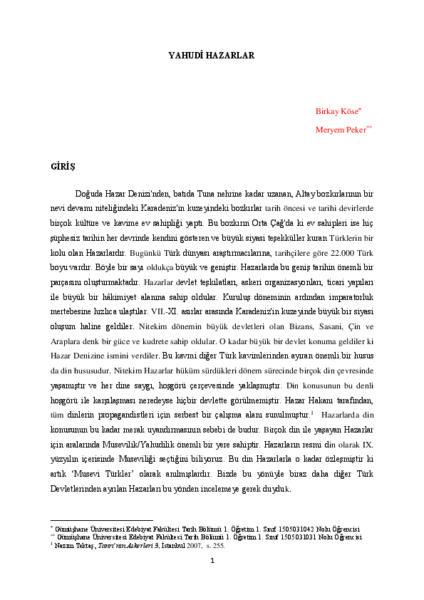 (PDF) YAHUDİ HAZARLAR