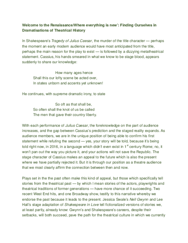 (DOC) 'Welcome to the Renaissance/Where everything is new': Finding ...