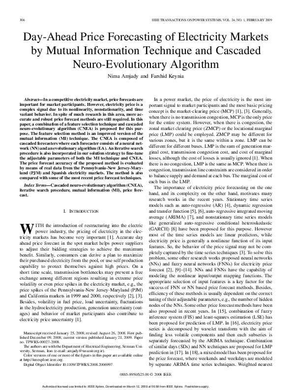 (PDF) Day‐ahead price forecasting of electricity markets by a hybrid ...